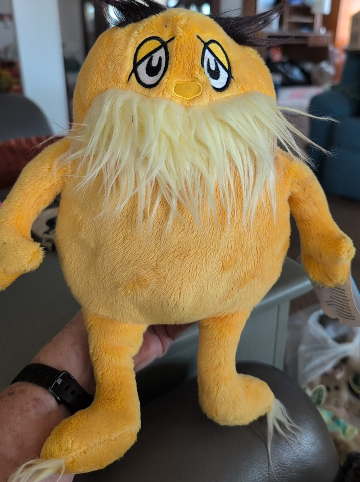 New KOHL'S 12" Plush THE LORAX Yellow DR SEUSS Book Character Stuffed ...