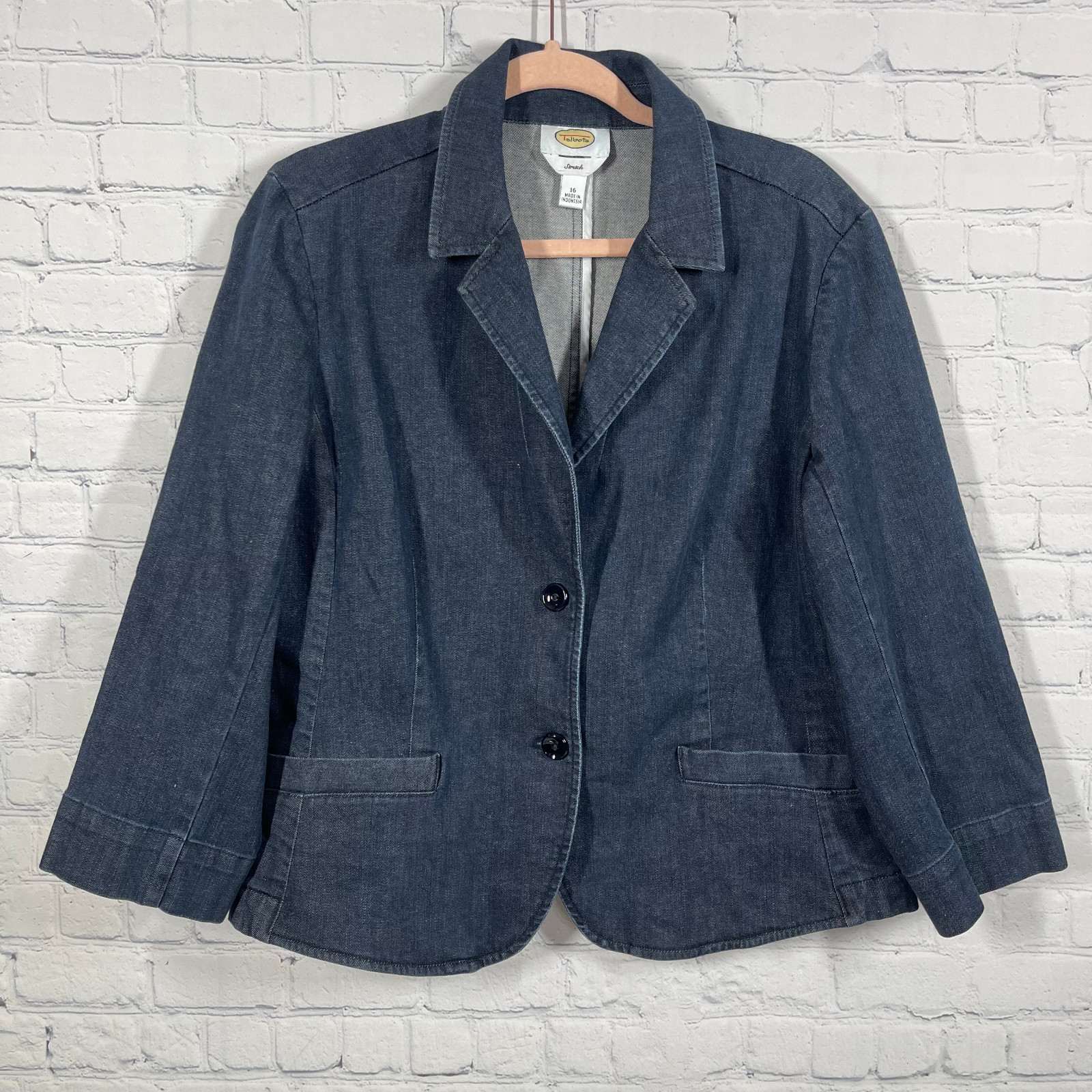 Talbots Blazer Women's Plus 16 Chambray Single Breast… - Gem