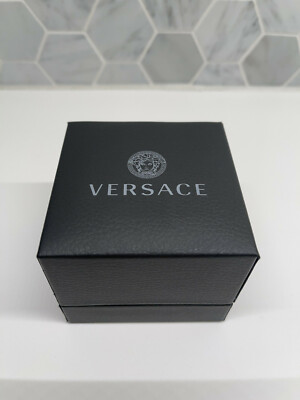 NEW Versace 3”x3" Black Logo Gift Box for Earrings or Ring Velvet ...