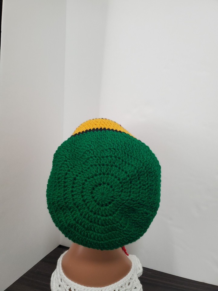 Handmade Adjustable Crochet Tam Hat Dreadlock w drawstring Reggae baggy ...