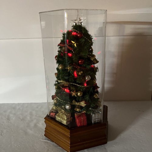 Kurt Adler 13.5" Christmas Tree In Plexiglass Case W/Music Lights ...