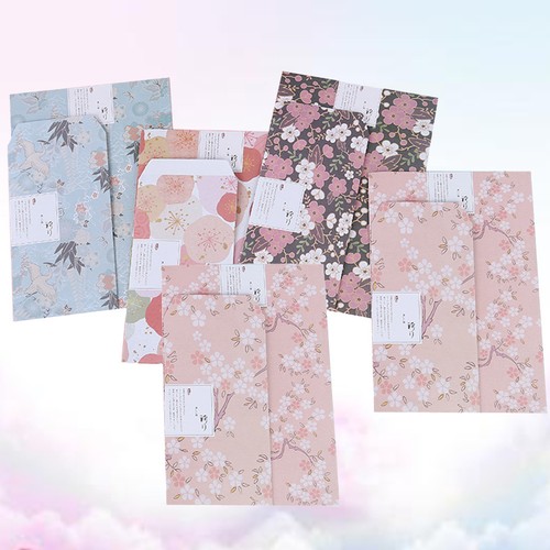 45 Pcs 5 Sets A5 Stationery Paper Letter Paper And Envelopes Flower ...