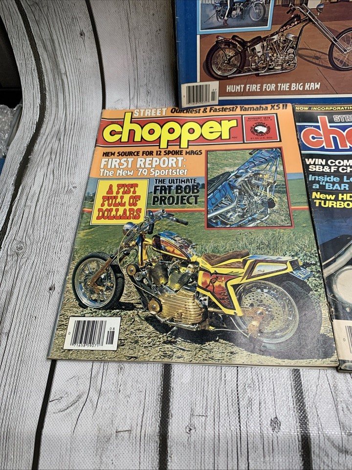 Street Chopper Magazine Lot Of 3 Different Harleys 77 | eBay