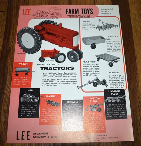 Vintage Lee Aluminum & Foundry New Albin IA Farm Tractor Toy Flyer ...