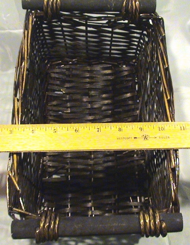 Vintage Lacquer Dark Wicker Woven Lined 2 Handle Bread Decor Basket | eBay
