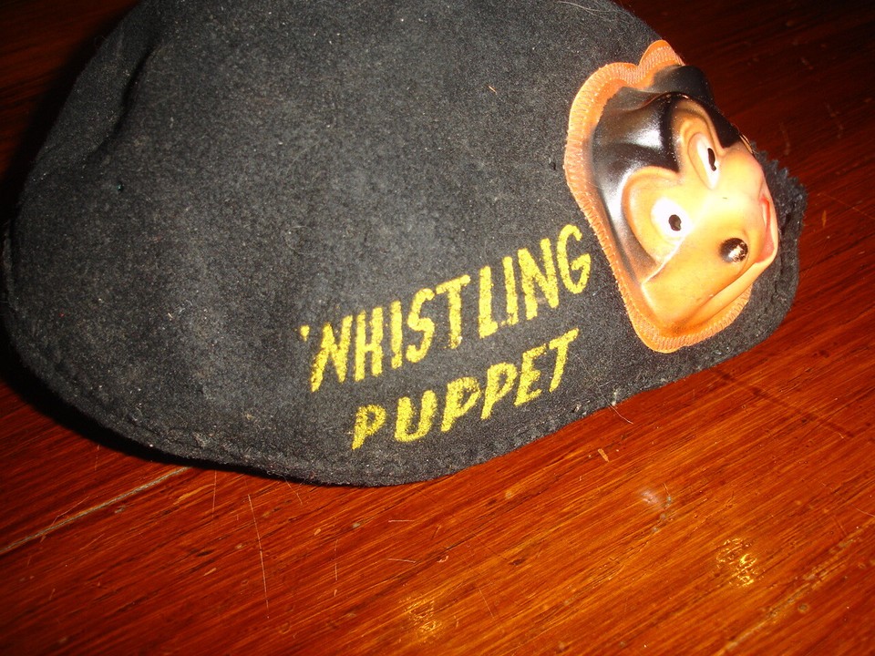 RARE TX Estate 1940s Mighty Mouse VTG Cap Hat Whistling Puppet Wool ...