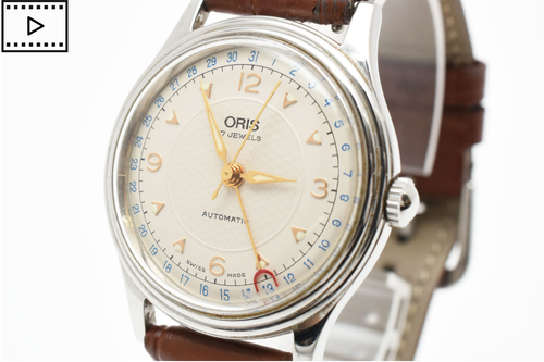 Vintage [Exc+5] Oris Pointer Date 7403-40B Silver 34mm Automatic Men's Watch | eBay