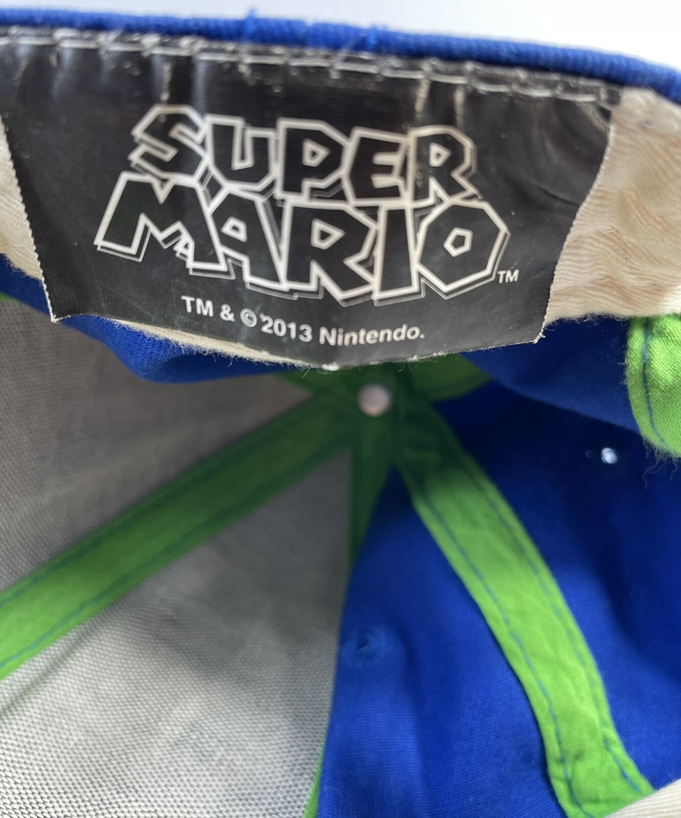 Nintendo Super Mario Bros Luigi Cap Hat Blue Adjustable Snapback Youth ...