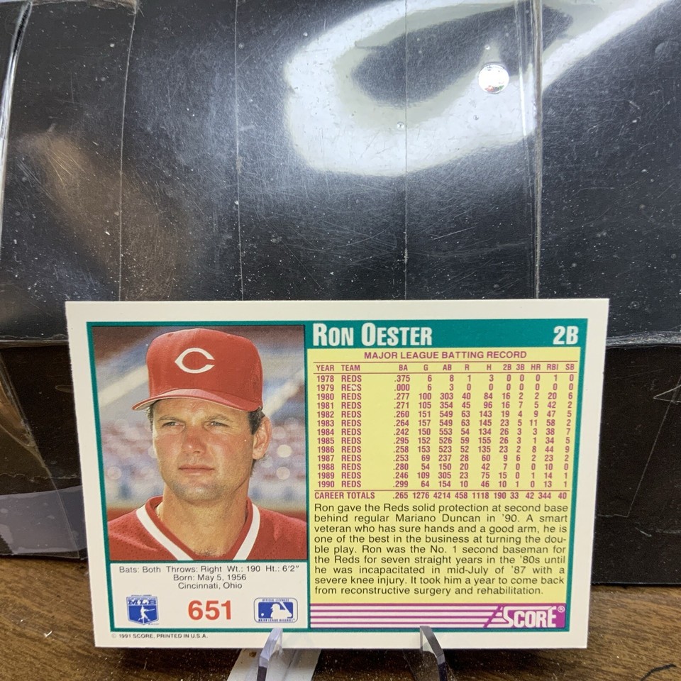 1991 Score Baseball Card Ron Oester Cincinnati Reds #651 | eBay