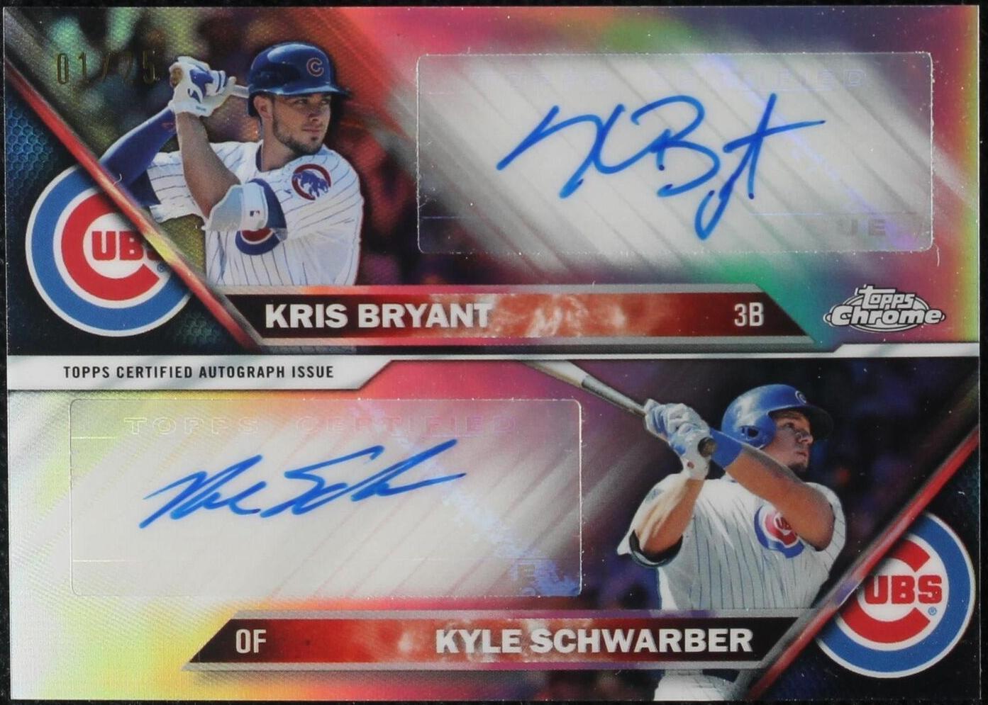 2016 Topps Chrome - Dual Autographs Kris Bryant, Kyle Schwarber #DA-BS ...