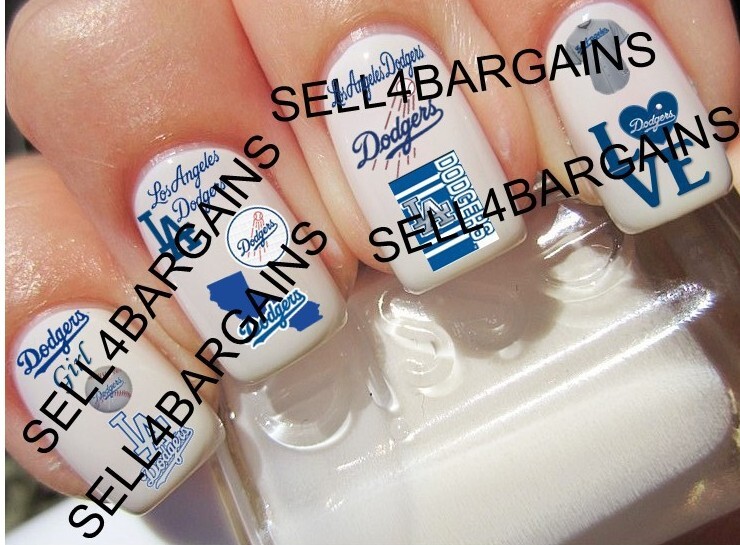 Los Angeles Dodgers Baseball》12 Different Designs》Salon Quality Nail ...