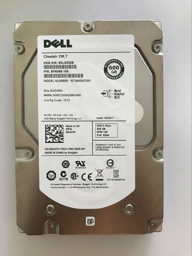 Dell W347K 0W347K ST3600057SS 600GB 15K .7 6G 3.5" SAS HDD HARD DRIVE ...