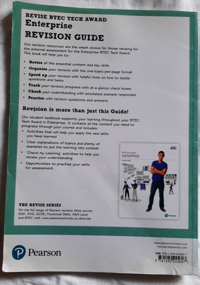 Pearson Revise BTEC Tech Award Enterprise Practice by Jakubowski, Steve ...