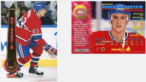 #191 PATRICE BRISEBOIS 1994-95 Pinnacle (RAW) Montreal Canadiens | eBay