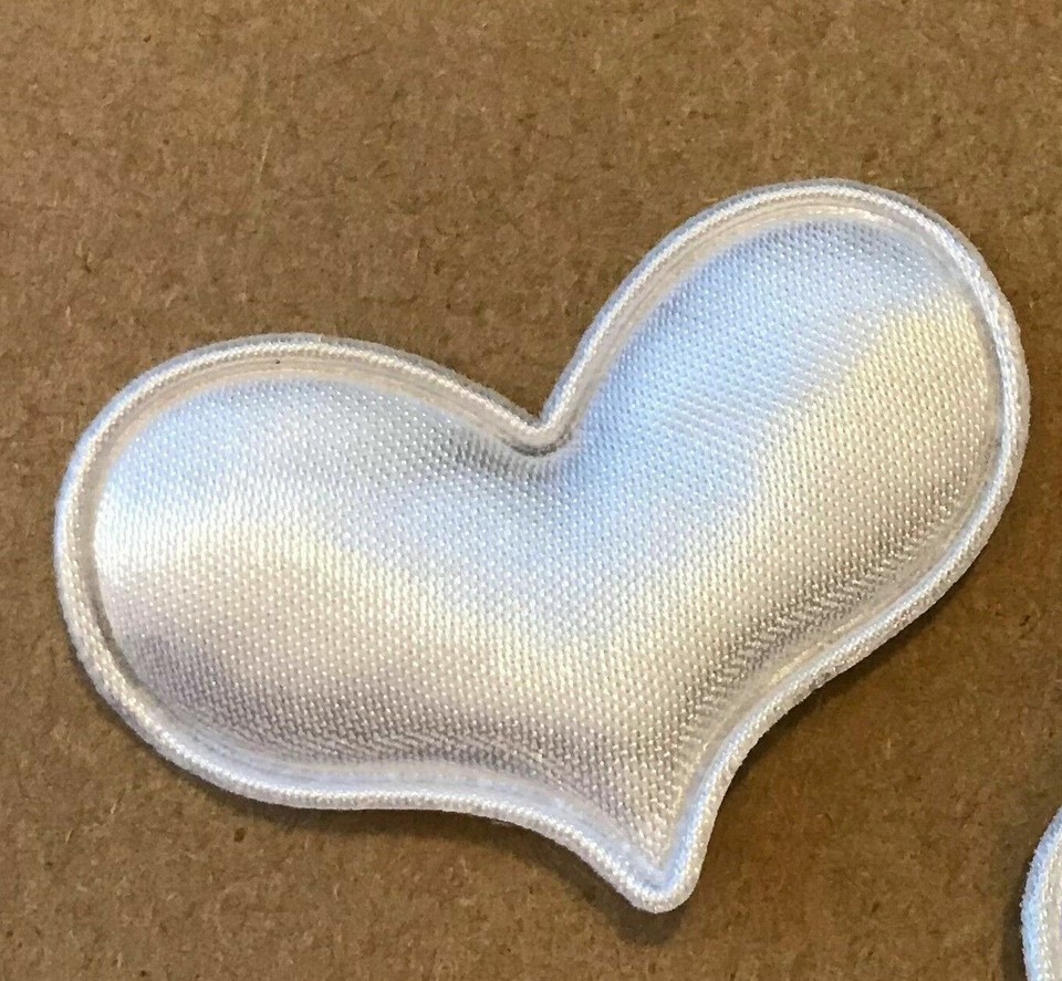 60-80pc x 1.5" Padded Satin Heart Appliques for Valentine's Day Wedding ...