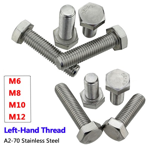 M6 to M12 Hex Head Screws Hex Bolts Left-Hand Thread Fully Threaded A2 ...
