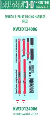 Kits World Decals 1/24 3D DECAL 3-POINT RACING HARNESS RED | eBay