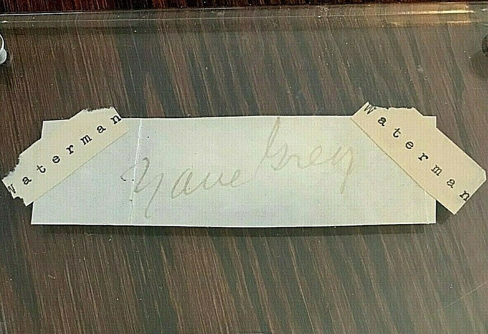 Zane Grey Signed / Autographed Signature Cut from Waterman Autograph ...