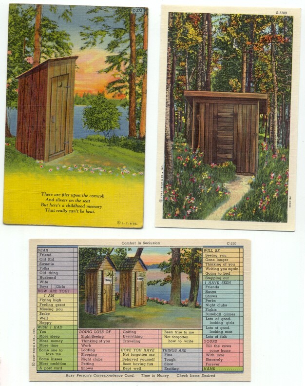 Outhouse Humor Lot of 3 Cartoon Comic Postcards | eBay