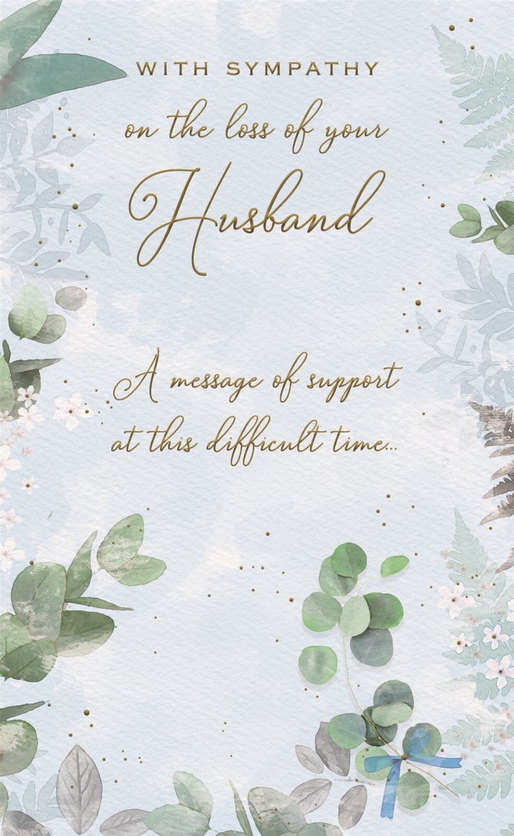 Bereavement Card Blank Inside Sympathy Card For Loss Of Husband - White ...