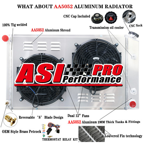 3 Row Radiator&Shroud Fan For 1970-81 Pontiac Firebird Trans Am Esprit ...