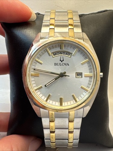 Bulova Men's Quartz Gold Accents Calendar Bracelet Watch 39mm 98C127 ...