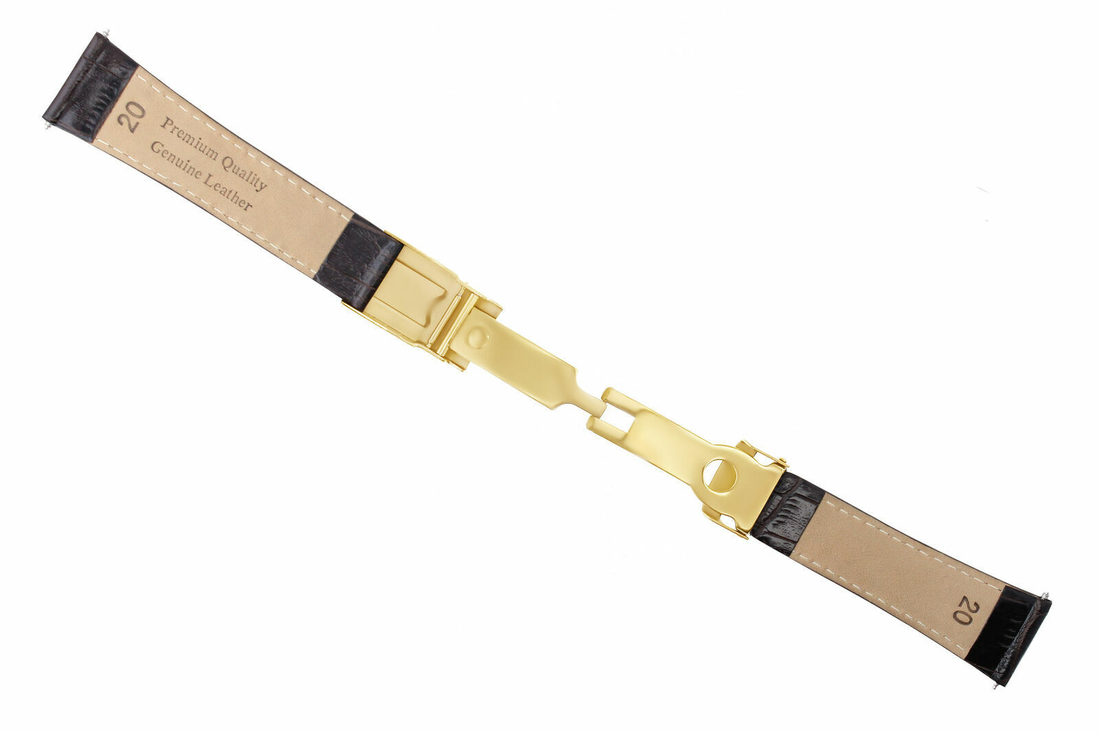 LEATHER STRAP FOR ROLEX DAYTONA 16520 116518 116519 REGULAR GOLD CLASP ...