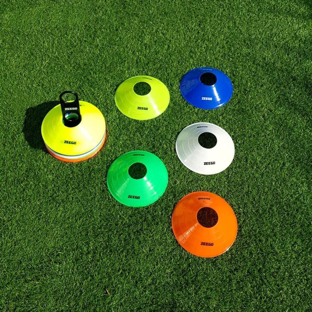 ZEEGO Football Training Cones Space Markers x50 Sports Rugby Hockey ...