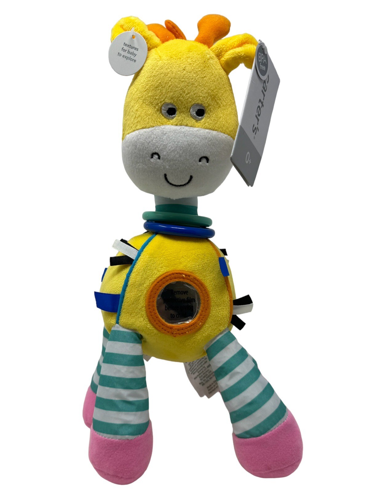 Carter's Baby Toy Rattler Teether Plush Lovey Yellow Activity Giraffe ...