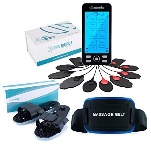 Tens 24 Muscle Stimulator Set + Flex Snap on Belt for Lower Back ...