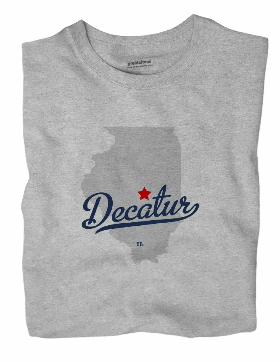 Decatur Illinois IL Ill T-Shirt MAP | eBay