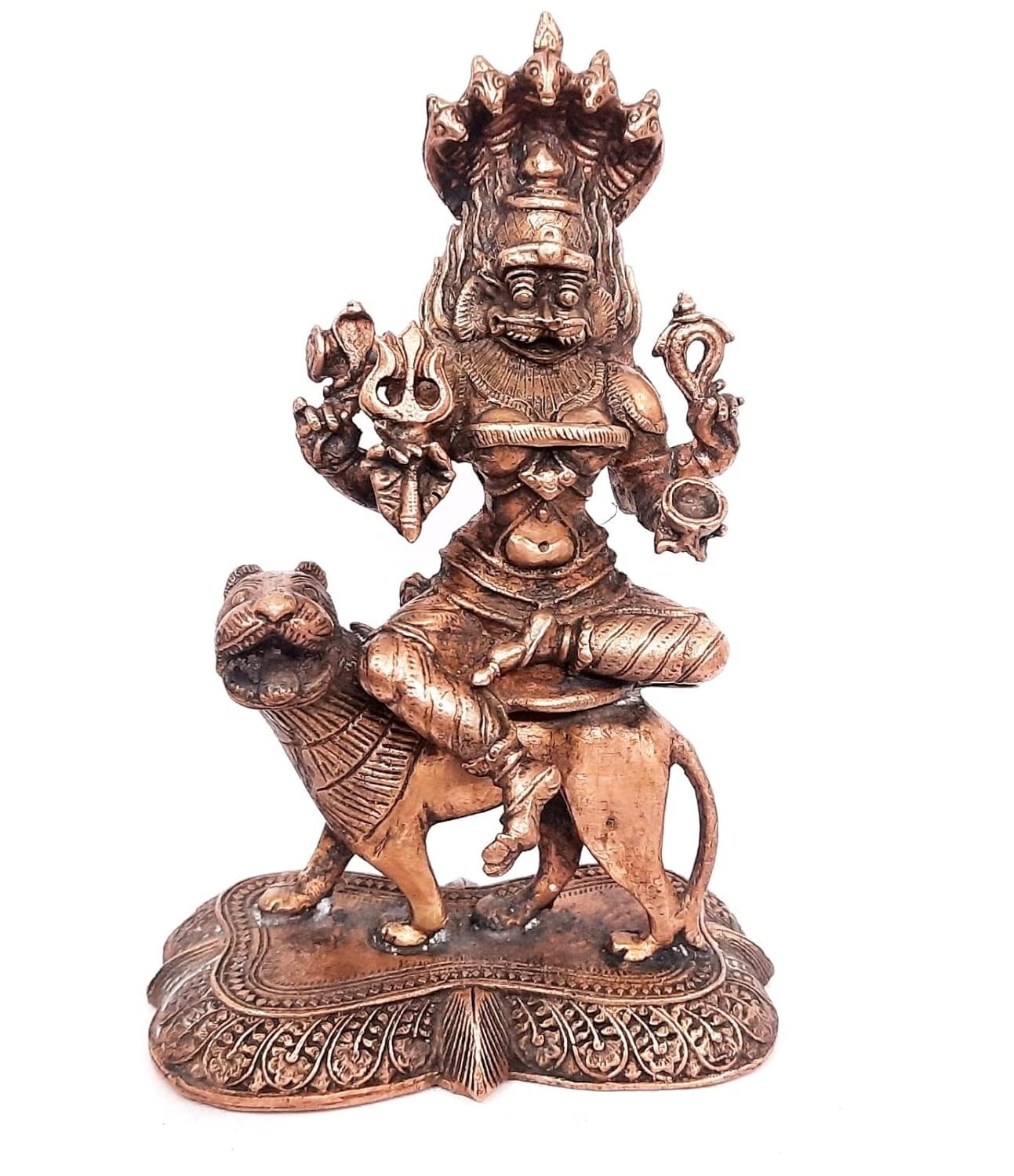 Handmade Kupfer Hindu Göttin Prathyangira Devil Idol Statue Figur ...