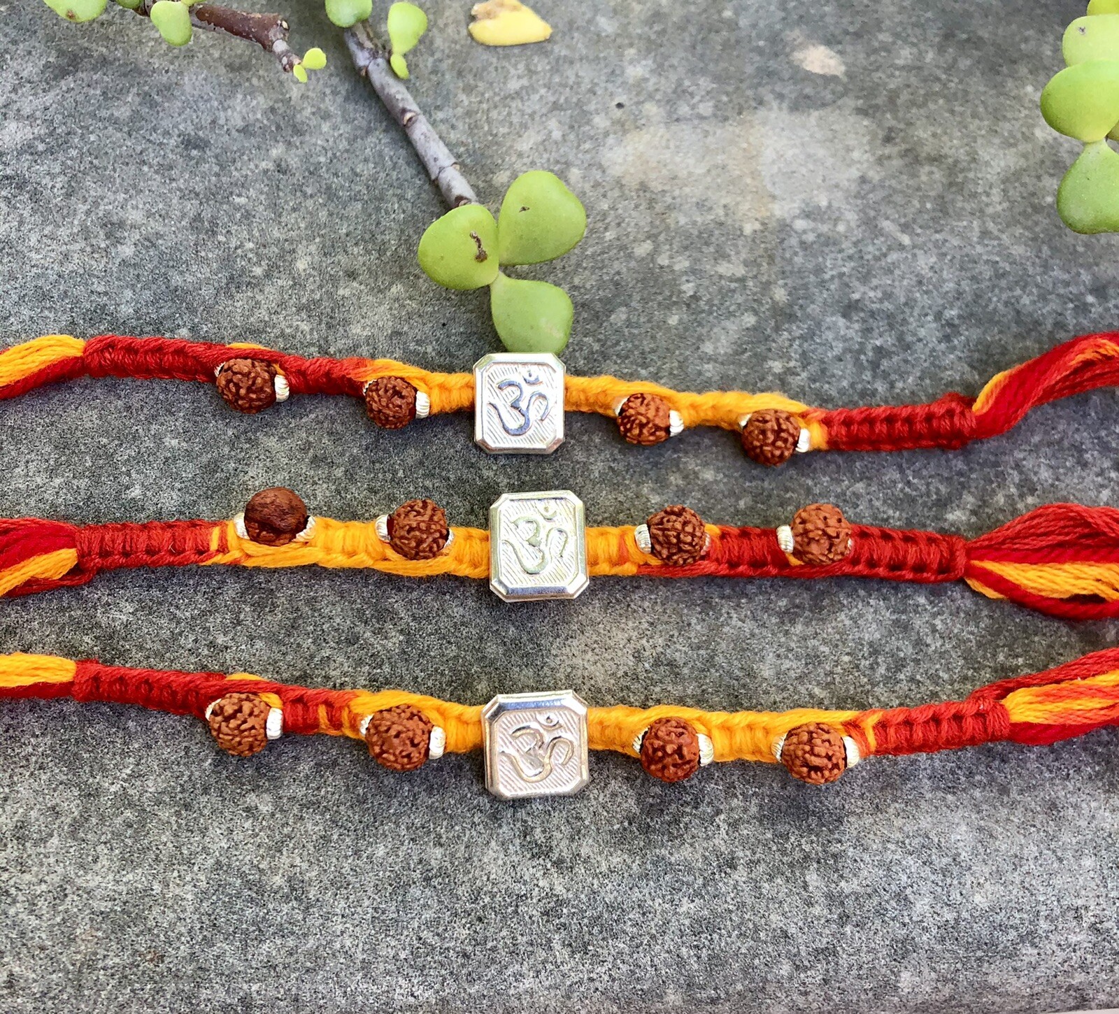 925 SILVER MAULI KALAWA RAKHI BRACELET Kalaya Hindu Charms for Pooja ...