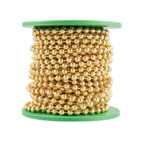 4.0mm Ball Bead Chain - Shiny Brass Colour Solid brass polished- 30 ...