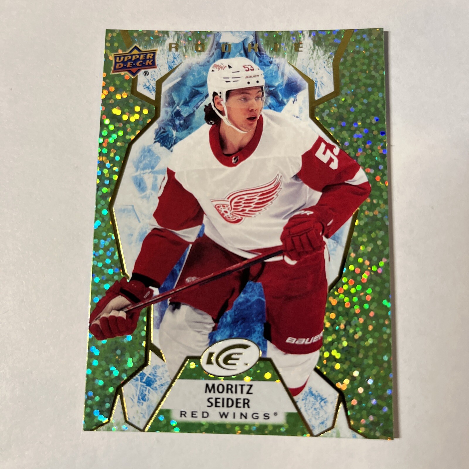 2021-22 Upper Deck Ice Base Green Rookie #148 Moritz Seider Red Wings ...