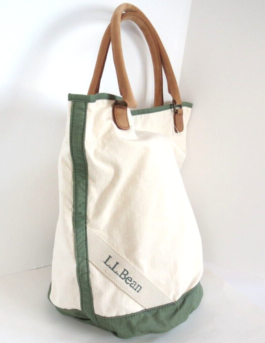 NEW - LL Bean Boat & Tote Large Bag with Leather Accents | eBay