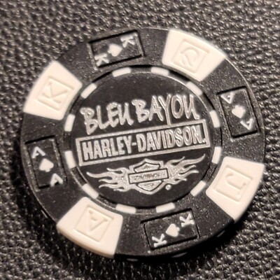 BLEU BAYOU HD - LOUISIANA (Black AKQJ) Harley Davidson Poker Chip ...