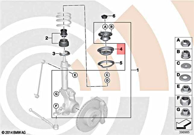 Genuine MINI BMW Cooper Jcw One X3 Z4 R50 R52 Upper Spring Plate ...