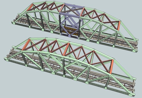 3D Printed 152 Foot Single Track EXTENDABLE Arched Truss Bridge. N ...