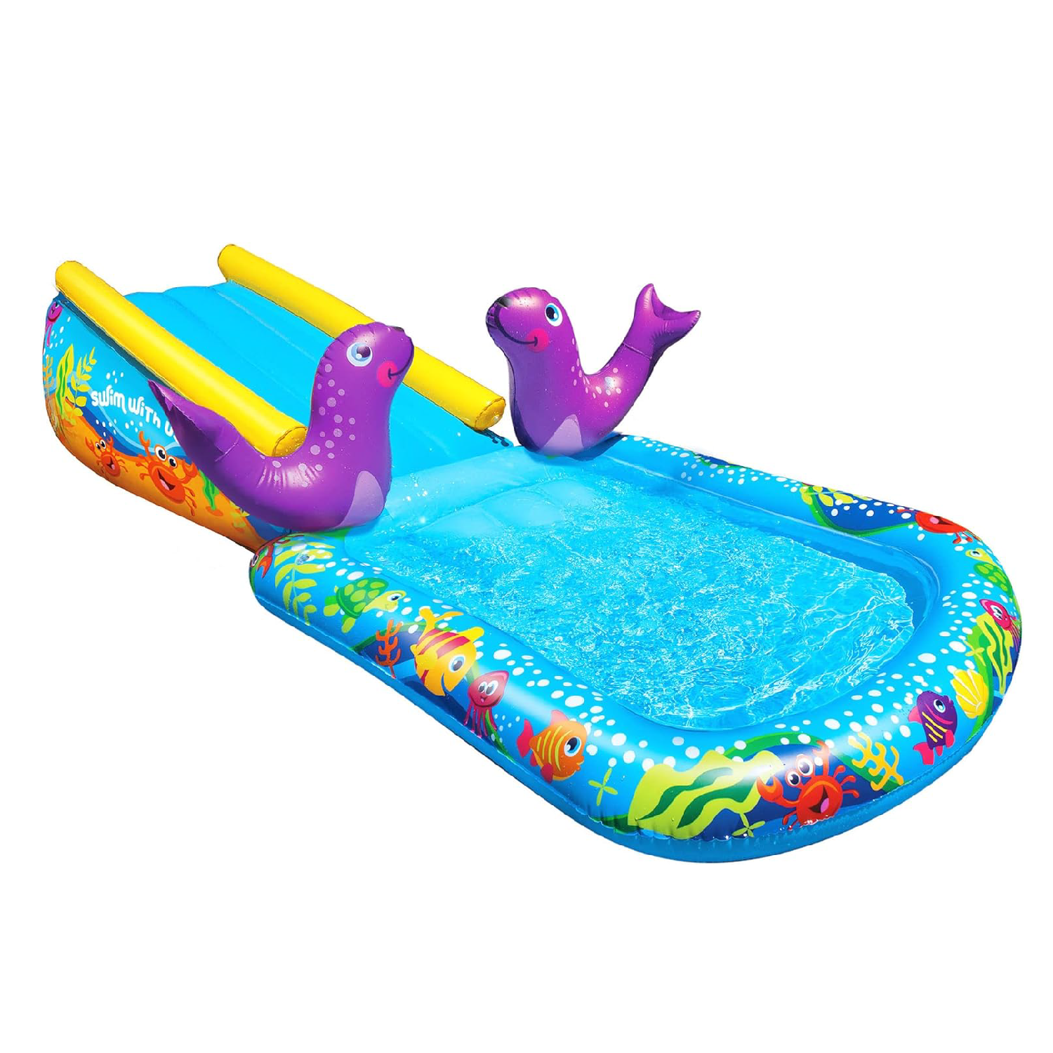 Banzai Kid Toddler Outdoor Inflatable My First Water Slide & Splash ...