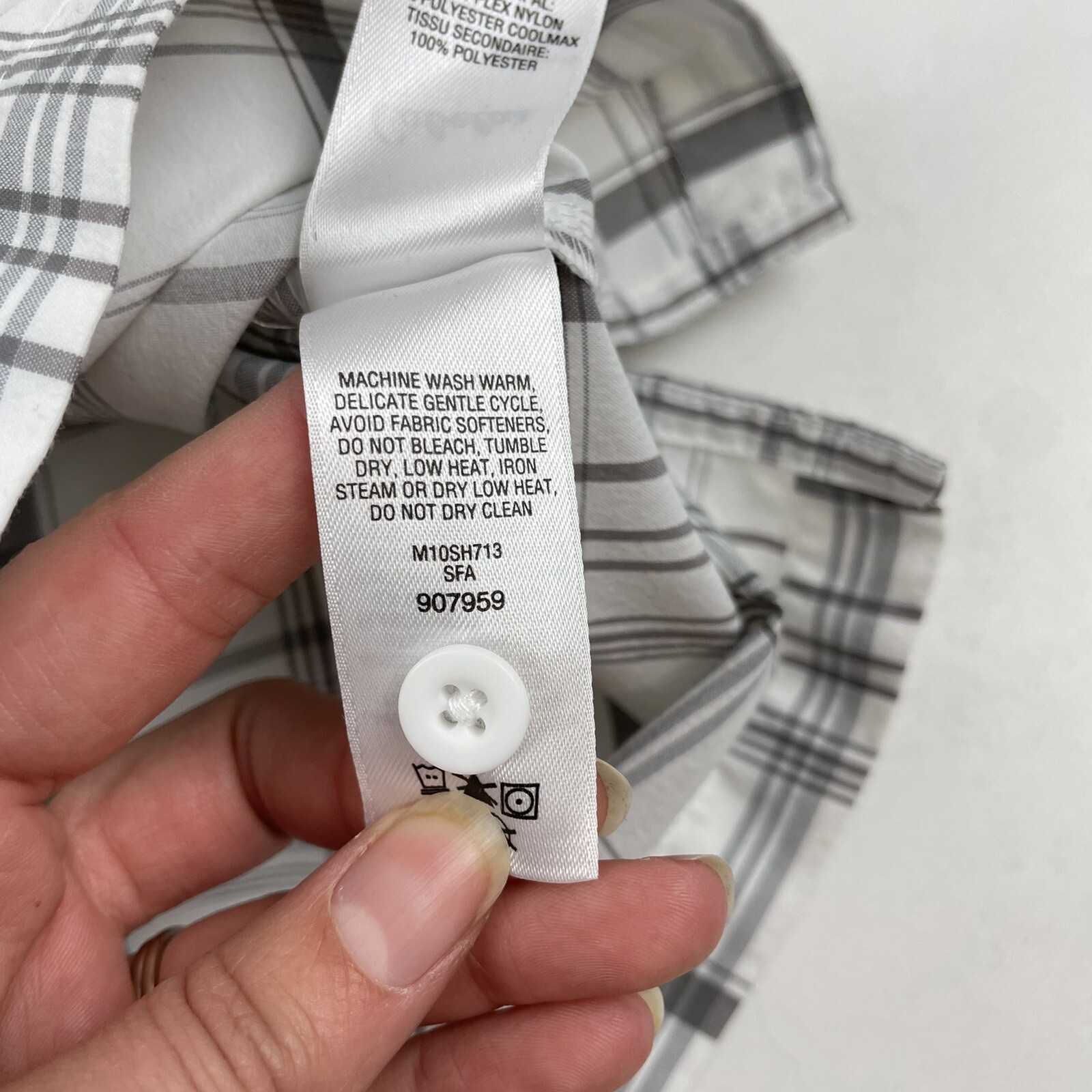 Cabela's Size M White Gray Coolmax Button Up Shirt 4Most UPF 30 S/S ...