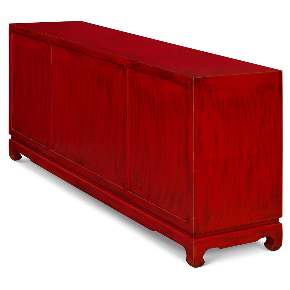 US Seller - Distressed Red Elmwood Chinese Ming Sideboard | eBay