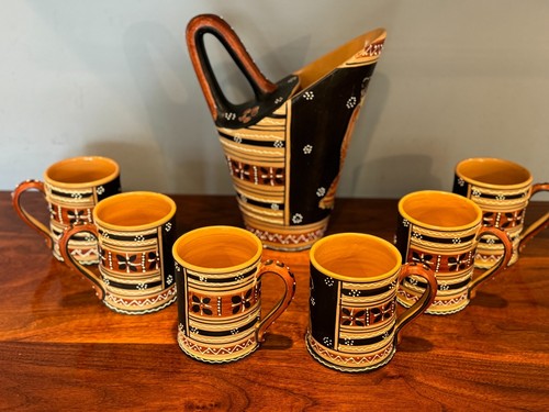 SANTUCCI DERUTA PITCHER AND MUGS FROM ITALY HANDMADE & SIGNED | eBay