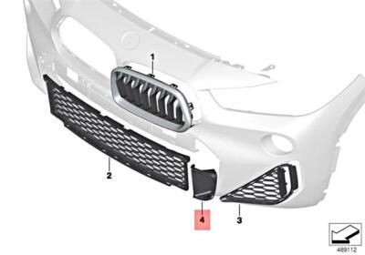 Genuine BMW F39 X2 16d 18d Air Duct Engine Oil Cooler Closed Right ...