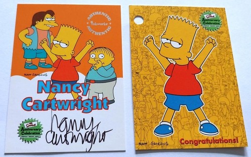 The Simpsons 10th Nancy Cartwright as Bart Simpson Auto Card (Inkworks ...