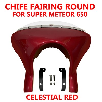 "CHIFE FAIRING ROUND ,CELESTIAL RED" FIT FOR ROYAL ENFIELD SUPER METEOR ...