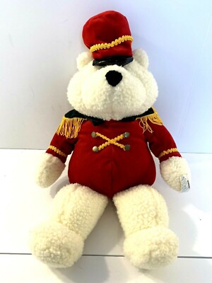 Commonwealth Toy Marching Band Drummer Boy White Plush Teddy Bear ...