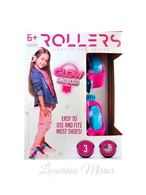 Madd Gear Girls Roller Light Up Heel Skates Fits Most Shoes Pink Kids ...