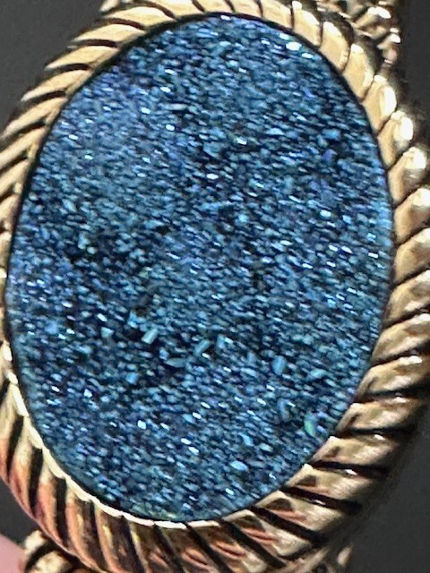 Gem Essence Women Watch 22mm Blue Drusy Cover Gold Tone Cuff Band Needs ...