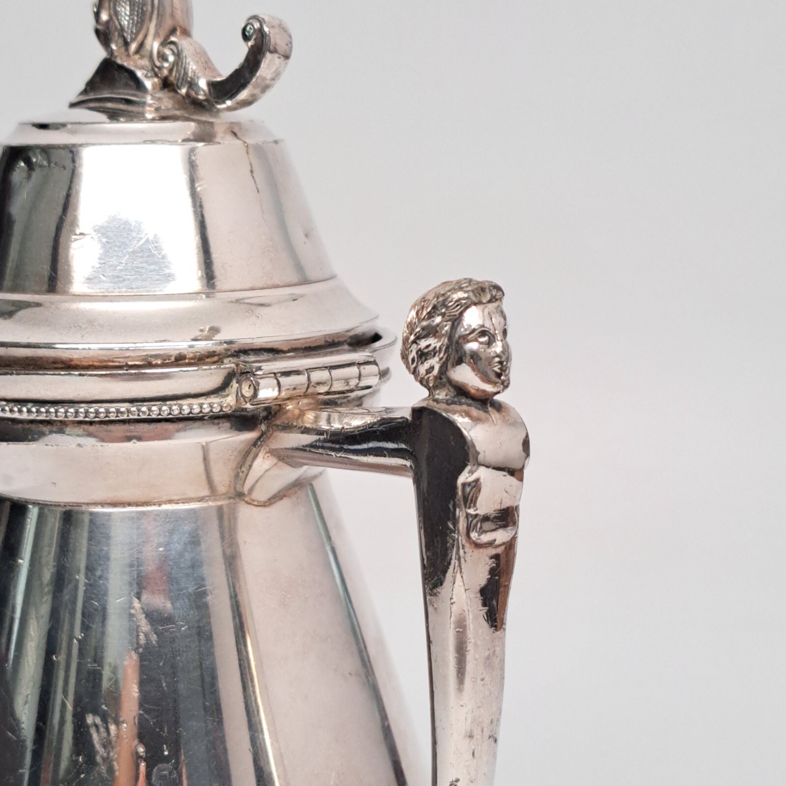 Antique Southington C Co Figural Lady Head Syrup Pitcher Silver ...